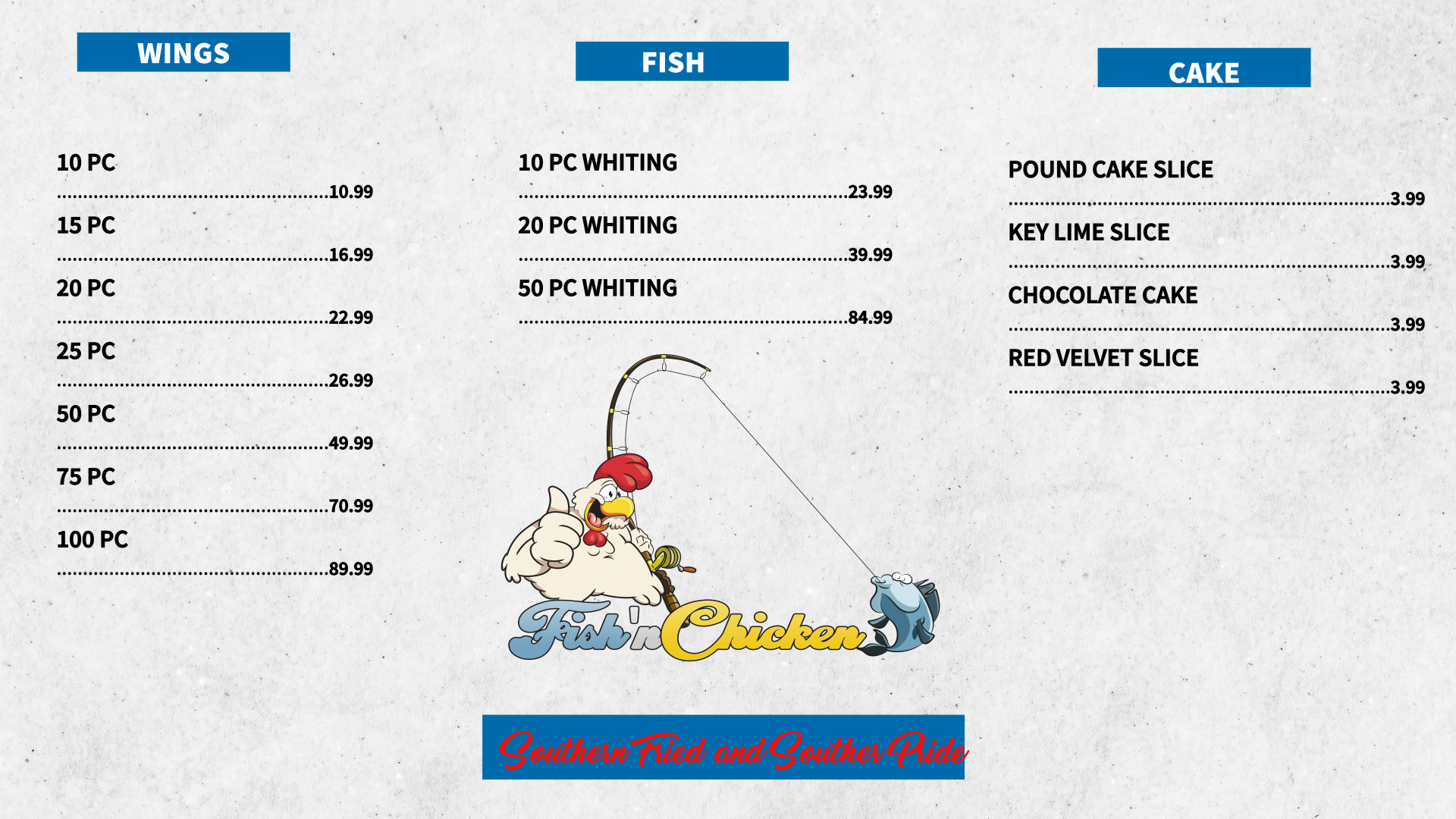 Menu – Fish'n Chicken